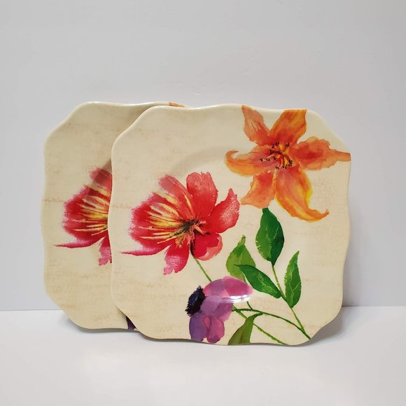 Merritt | Dining | Merritt Melamine 8 Square Plates Set Of 2 English ...